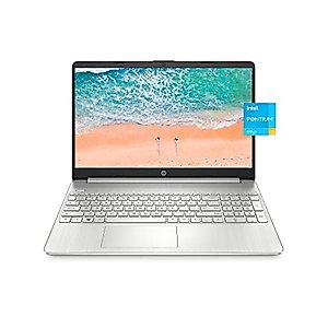 HP 15 inch Laptop, Intel Pentium Gold 7505 Processor, Intel UHD Graphics, 128 GB SSD, Windows 10 Home (15-dy2010nr, Natural Silver)