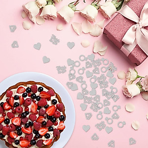 Helewilk Silver Glitter Bride to Be Confetti, She Said, Happy Engagement Bridal Shower Party Supplies, Diamond Ring Table Decorations Favor, 120 Pcs