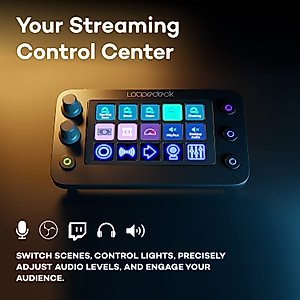 Loupedeck Live S - The Streaming Console for Desktop Productivity, Full Stream Control and Content Creation with Customizable LED Touchscreen Buttons, Dials and RGB Buttons, Works with PC and Mac