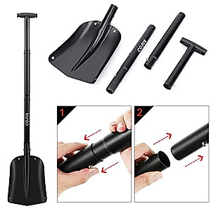 COFIT 43" Retractable Snow Shovel and 39" Snow Brush, Detachable and Extendable Snow Removal Telescoping Brush and Shovel for Car Auto Truck SUV Windshield