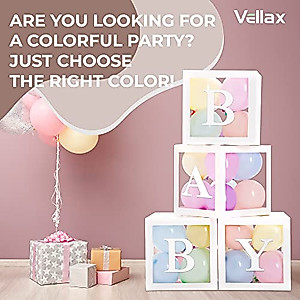 Baby Boxes with Letters for Baby Shower - Baby Shower Decorations of 4 White Blocks, 8 Letters, Perfect Party Decor