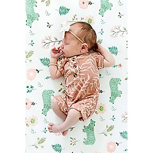 SheetWorld 100% Cotton Interlock Jersey Fitted Cradle Sheet 18 x 36, Woodland Bears, Made in USA