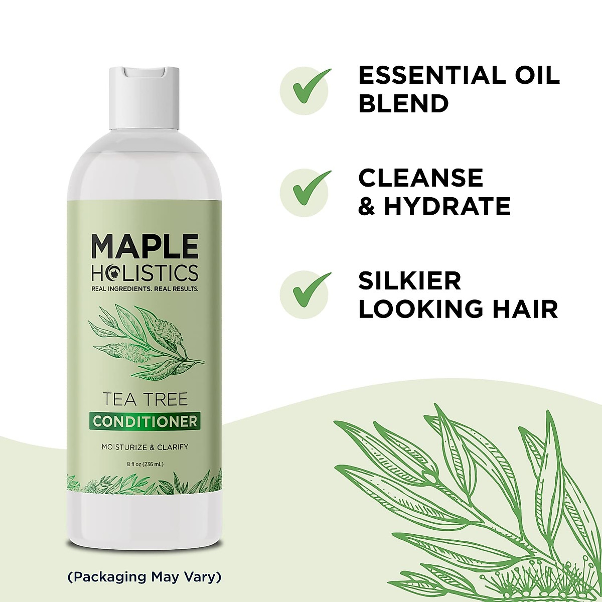 Tea Tree Shampoo and Conditioner for Men and Women - Degrease Formula for Oily Hair and Scalp, Sulfate-Silicone-Paraben Free with Essential Oils, 8oz Each