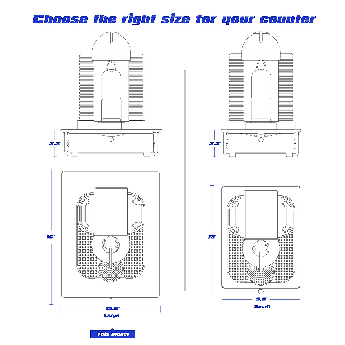 EVERIE Glass Drawer Holder Compatible with Nespresso Vertuoline Capsules, Compatible with 40 Big or 52 Small Vertuo Capsules, NP03-BL