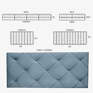 King Headboard Queen Size - Diamond Tufted Twin Headboard - Upholstered Queen Bed Wall Headboard Full- Peel & Stick Headboards Panels Queen Size - Diy headboard King Only- Wall Mounted Bed Headboard