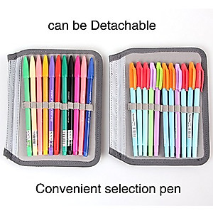 Pencil Case with 72 Pockets, Multi Layer Large Capacity Foldable Case Zippered Pen Bag with Zipper for Artists Students Office Crafts(Black)