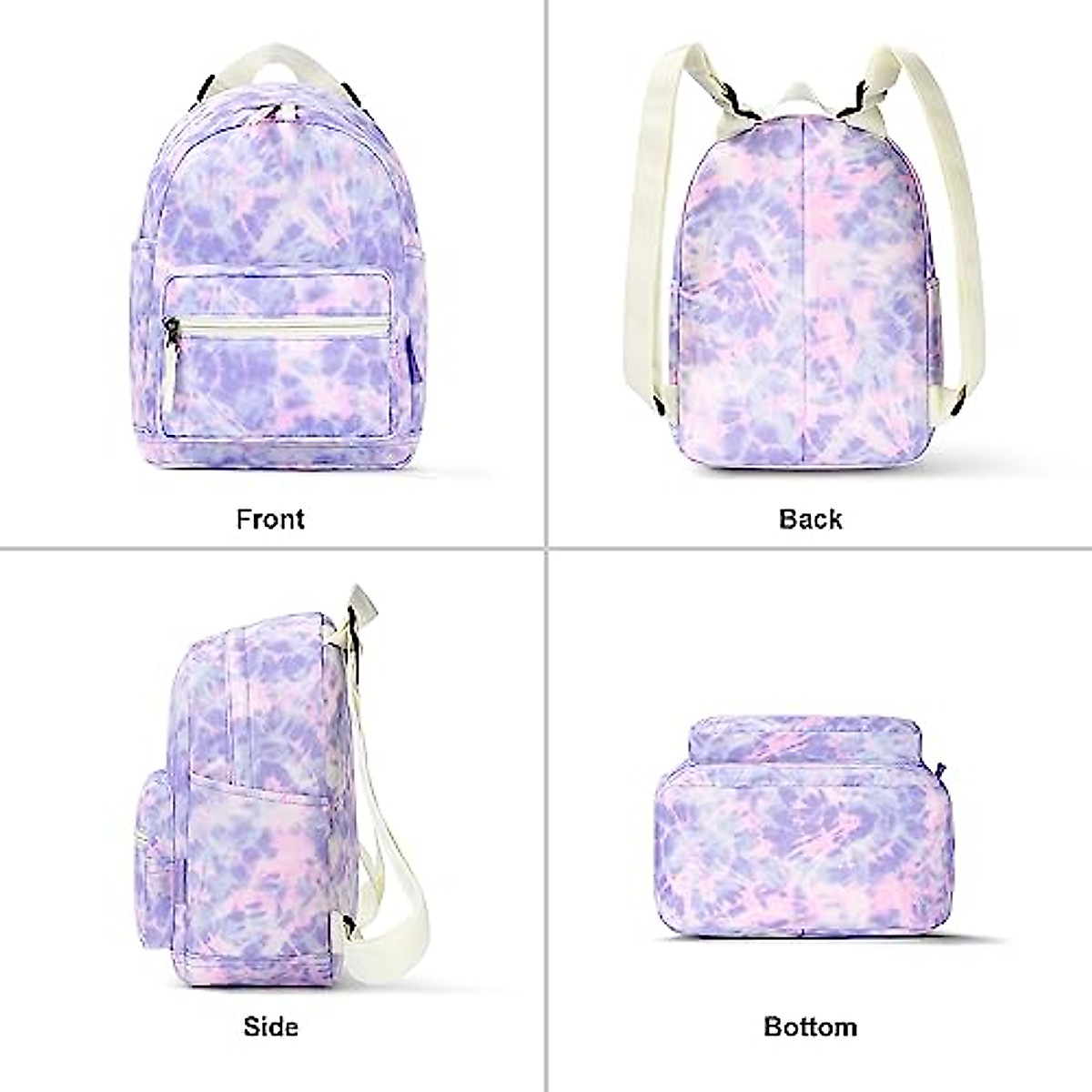 Choco Mocha Purple Small Backpack for Girls, Travel Mini Backpack Purse for Teen Girls Cute Bookbag 11 Inch, Tie Dye