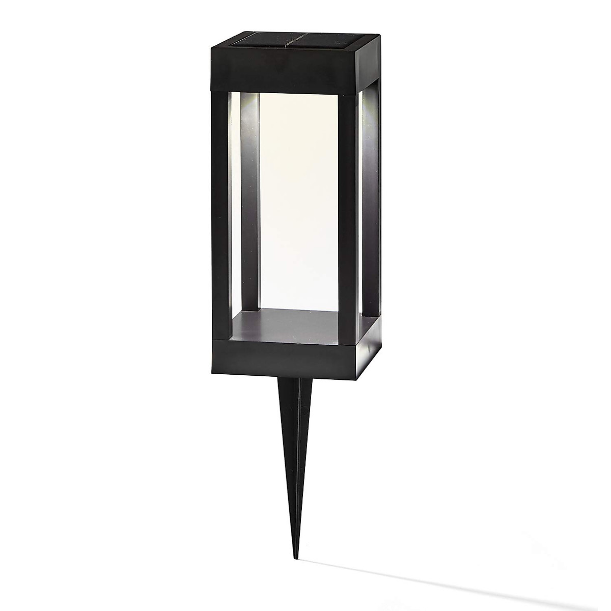 LampLust Solar LED Pathway Light - 9 Inch Tall, Cool White or Color-Changing, Modern Outdoor Bollard Lighting, Built-in Solar Panel, Stake & Battery Included