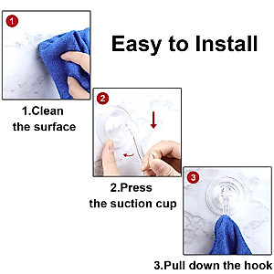 Suction Cup Hooks, 8PCS Heavy Duty Vacuum Strong Suction Cups with Hooks Large Clear Reusable Suction Cup Hook for Shower Bathroom Towel Window Glass Kitchen Utensils and Christmas Wreath Hanger