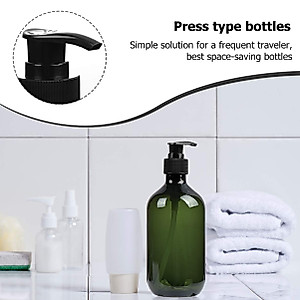 Cabilock Empty Soap Bottles Travel Shampoo Bottles 4Pcs Empty Plastic Cylinder Lotion Bottles Dispenser Refillable Jar for Body Wash Massage Lotion Travel 500ML (Green) Travel Lotion