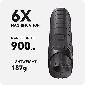 AILEMON 6X Golf/Hunting Rangefinder Rechargeable 1200Y Distance Measuring Scope with Slope Flaglock High-Precision Continuous Scan (Black)