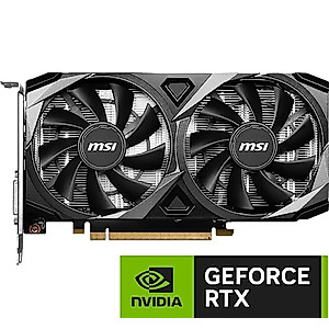 MSI Gaming GeForce RTX 3050 8GB GDRR6 Boost Clock: 1807 MHz 128-Bit HDMI/DP PCIe 4 Torx Twin Fans Ampere OC Graphics Card (RTX 3050 Ventus 2X XS 8G OC)