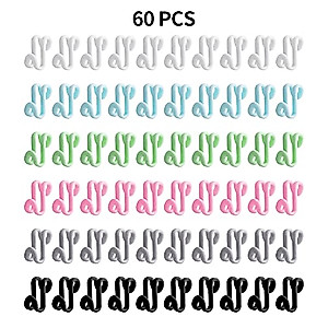 60 pcs Clothes Hanger Connector Hooks,Multi-Level Cascading Hanger Hooks,Heavy Duty Plastic Hanger Extender Clips,for Bedroom Save Space Closet Organizers(6 Color)