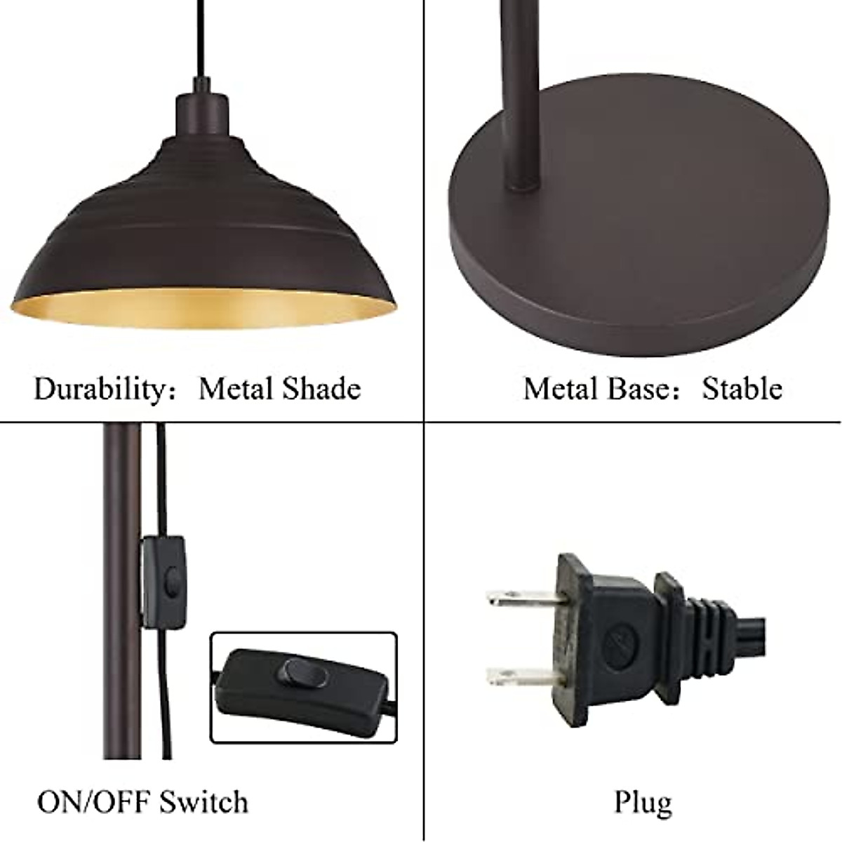 WOXXX Industrial Rustic Floor Lamp | Aged Bronze Finish