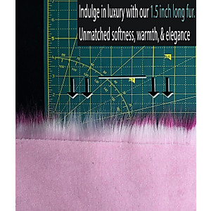 Faux Fur Fabric Shaggy 1.5inch Long Soft Plush (Rainbow Pink Wave) 58" Wide Sold by The Continuous Yard - DIY Projects, Craft Supply, Costume, Decoration, Upholstery, Fur Suits, Furry Paws and Tails