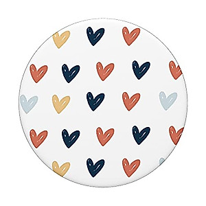 Neutral Pastel Colors Cute Love Hearts With White Background PopSockets Swappable PopGrip