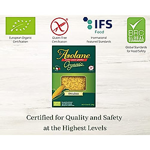 Le Asolane Certified Organic Gluten Free Ditalini Pasta | Authentic Imported Italian Gourmet Pasta from Select Premium Grade Corn Flour | 8.8 oz packages (Pack of 1)