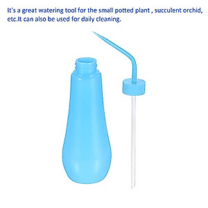 M METERXITY 2 Pack Squeeze Bottle - Plant Watering Wash Bottles Bent Tip Mouth Plastic, Apply to Indoor/Outdoor/Garden (250ml Blue)