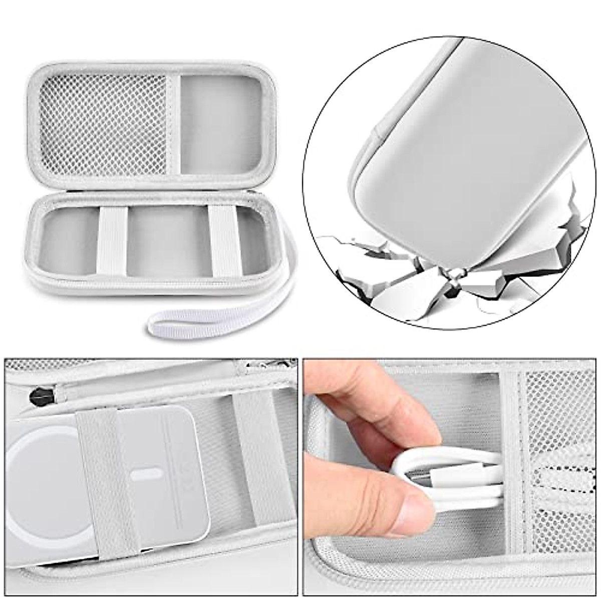 GWCASE Case Compatible with Apple for MagSafe Battery Pack Portable Charger. Power Bank Storage Holder for iPhone/for iPhone Pro 12 13, Battery Bank Bag Fits for 20W USB-C Power Adapter (Box Only)