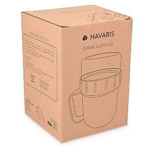 Navaris Breakfast To Go Cup - Portable 2-Piece Food Container Pot for Cereal, Yogurt, Oatmeal - Microwave and Dishwasher-Safe, BPA-Free - Pastel Pink