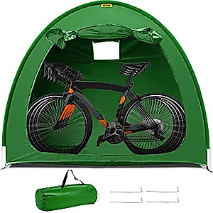 VEVOR Bike Cover Storage Tent, 420D Oxford Fabric Portable for 4 Bikes, Outdoor Waterproof Anti-Dust Bicycle Storage Shed, Heavy Duty for Bikes, Lawn Mower, and Garden Tools, w/ Carry Bag, Green