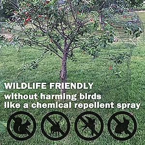 POYEE Garden Netting - 7 x 65 FT Heavy Duty Garden Net for Vegetables and Fruit Trees