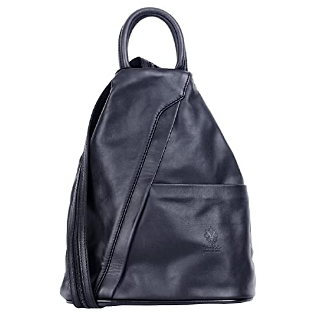 Primo Sacchi Italian Soft Black Leather Top Handle Shoulder Bag Rucksack Backpack Medium