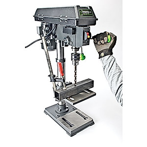 Genesis GDP1005A 10" 5-Speed 4.1 Amp Drill Press with 5/8" Chuck, Integrated LED Work Light, and Table that Rotates 360° and Tilts 0-45°