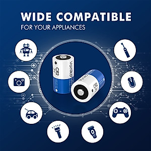 Voniko CR2 3V Lithium Batteries (4-Pack), CR2 3 Volt High Power Lithium-Battery 10 Years Shelf Life – for Video and Photo-Cameras, Equipment-Lighting, and More