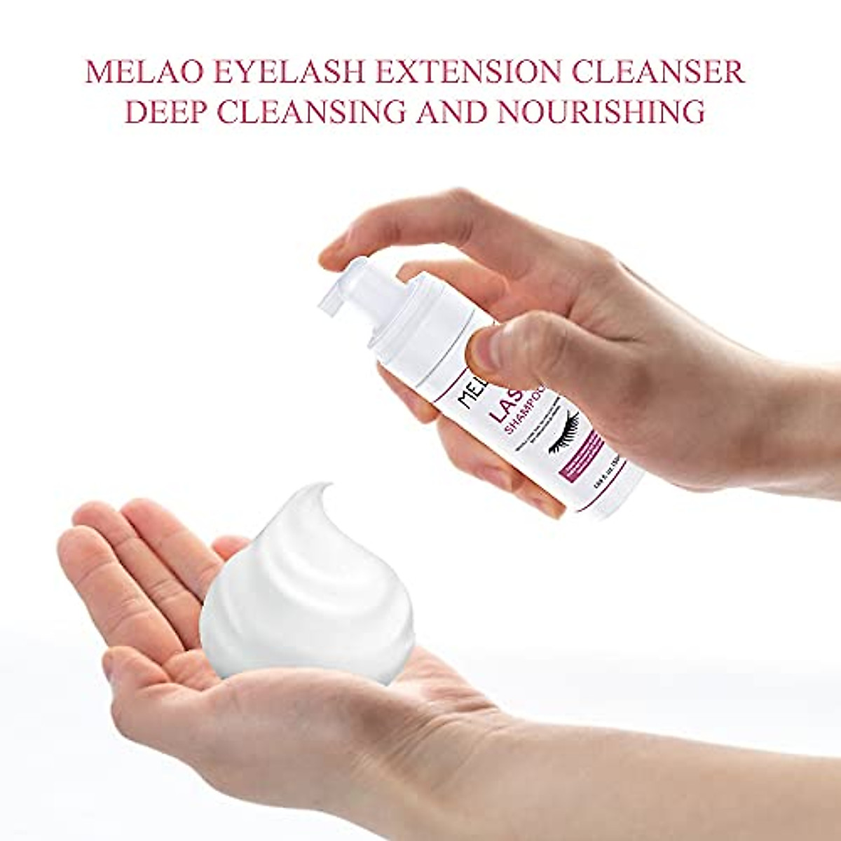 Mererke_Pretty Eyelash Extension Cleanser, Lash Shampoo for Lash Extensions, Lash Cleanser for Extensions, Paraben & Sulfate Free lash shampoo for Salon and Home Use 1.69 fl.oz