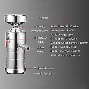 33lb/h Peanut Butter Maker Machine,Nut Butter Machine, Sesame Sauce Grinder,2850rpm Home/Commercial Use for Peanut Sesame,etc.1100W