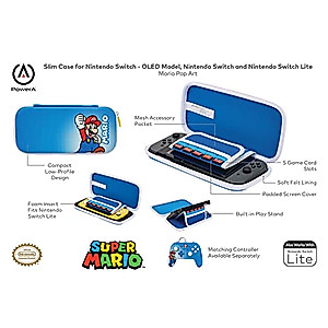 PowerA Slim Case for Nintendo Switch or Nintendo Switch Lite - Mario Pop Art, Protective Case, Gaming Case, Console Case, Accessories Storage, Officially Licensed - Nintendo Switch