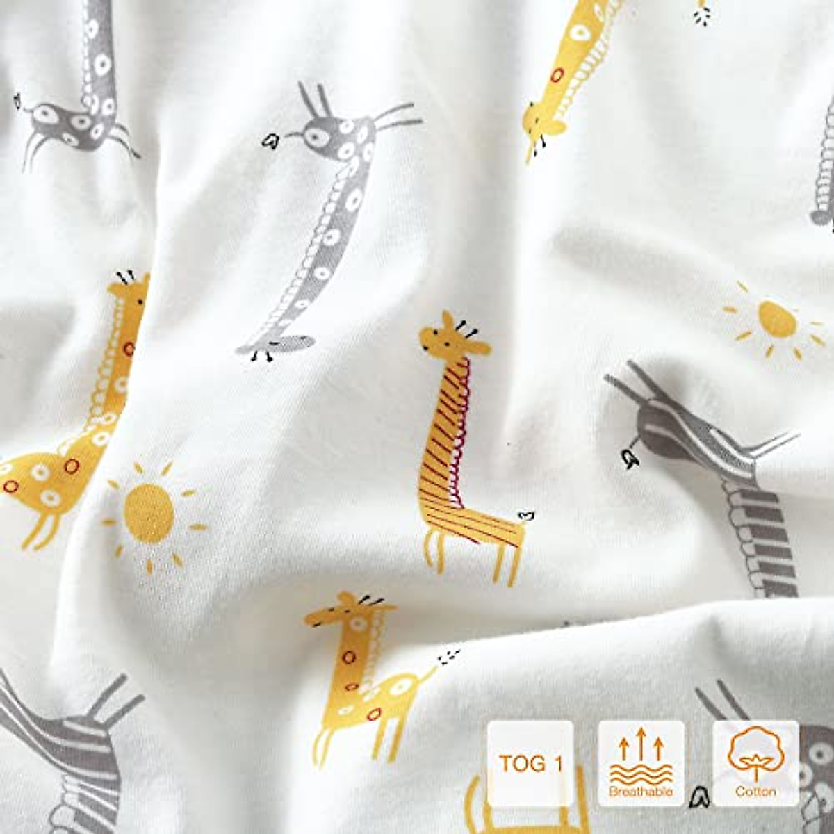 POSENPRO 2 Pack Baby Sleep Sack, Unisex Sleeveless Cotton Baby Wearable Blanket with 2 Way Zipper, All Season Soft Baby Sleep Bag Suit for Baby Toddler, Medium (6-12 Months) - Giraffe