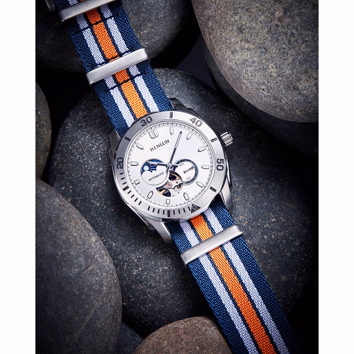 BINLUN Nylon Watch Band Thick G10 Premium Ballistic Nylon Multicolor Replacement Watch Straps with Stainless Steel Buckle for Men Women 18mm 20mm 22mm 24mm