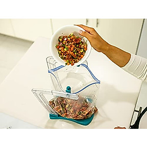 Jokari Jumbo Weight Bearing Clip and Fill Baggy Rack. Sturdy Stand Props Open Plastic Food Storage and Freezer Bags for Hands Free, No Mess Pouring of Leftovers, Meal Prep Ingredients or Snacks