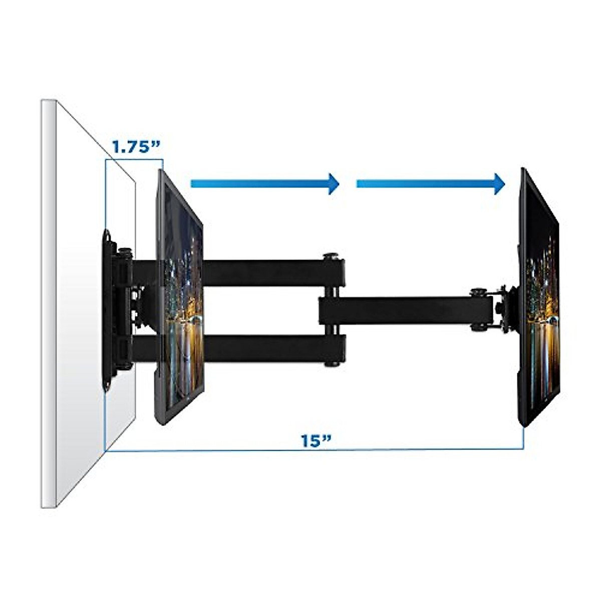 Mount-It! Small TV Monitor Wall Mount Arm | VESA Wall Mount Bracket | Fits 19 20 21 22 23 24 25 26 27 Inch Display Screens | 75 100 VESA and RV Compatible | Tilts and Swivels | Holds up to 40 Pounds