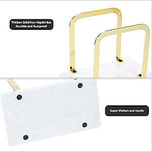 Winmien Napkin Holder, Paper Towel Dispenser with Marble Base for Kitchen Countertops.（Gold）
