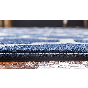 Unique Loom Trellis Collection Modern Morroccan Inspired with Lattice Design Area Rug, Runner 2' 0" x 6' 1", Dark Blue/Navy Blue