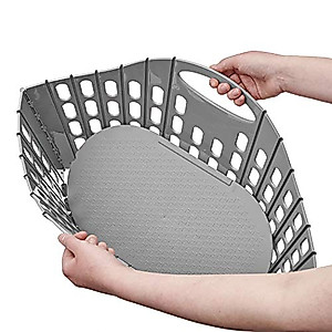 Addis Fold Flat Easy Store Laundry Basket Hamper, 38 Litre, Dark Grey