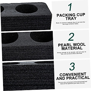 ULTECHNOVO 4 Pcs Milk Tea Cup Holder Floating Food Container Milk Tea Carrier Country Stuff Door Dash Supplies Things for Car Take Out Accessories Pearl Cotton Thicken re-usable