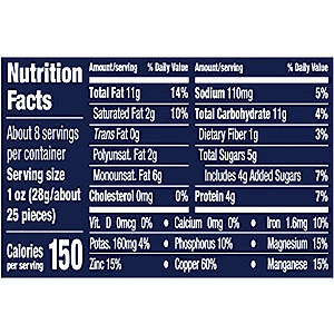 PLANTERS Deluxe Honey Roasted Whole Cashews, Sweet and Salty Snacks, 8.25oz (1 Canister)