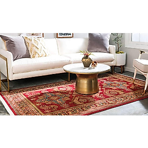 Unique Loom Sahand Collection Traditional Geometric Classic Red Area Rug (5' 0 x 8' 0)