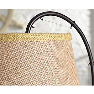 Kenroy Home 32193ORB Fly Rod Table Lamp with Oil Rubbed Bronze w/Wood Accent Finish, Rustic Style, 27.5" Height, 12" Width, 14.5" Depth