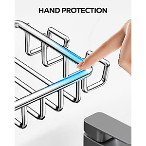 Nieifi Bar Soap Holder for Shower Wall with 4 Hooks, Stainless Steel Adhesive Soap Dish for Bathroom, Silver