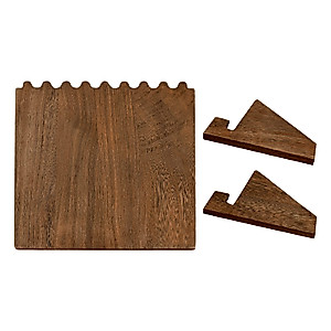 Ikee Design Set of 2 Wood Necklace Jewelry Display Stand for 8 Necklaces, Necklace Display Holder Organizer, Brown Color