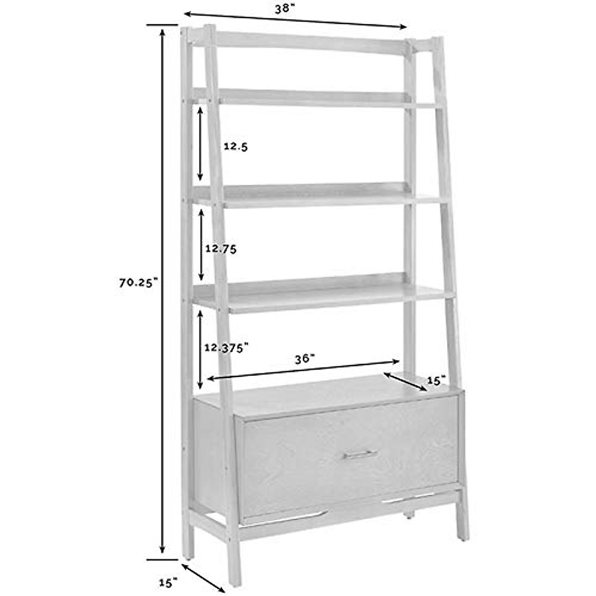 Allora 38" 4 Shelf Ladder Bookcase in Acorn