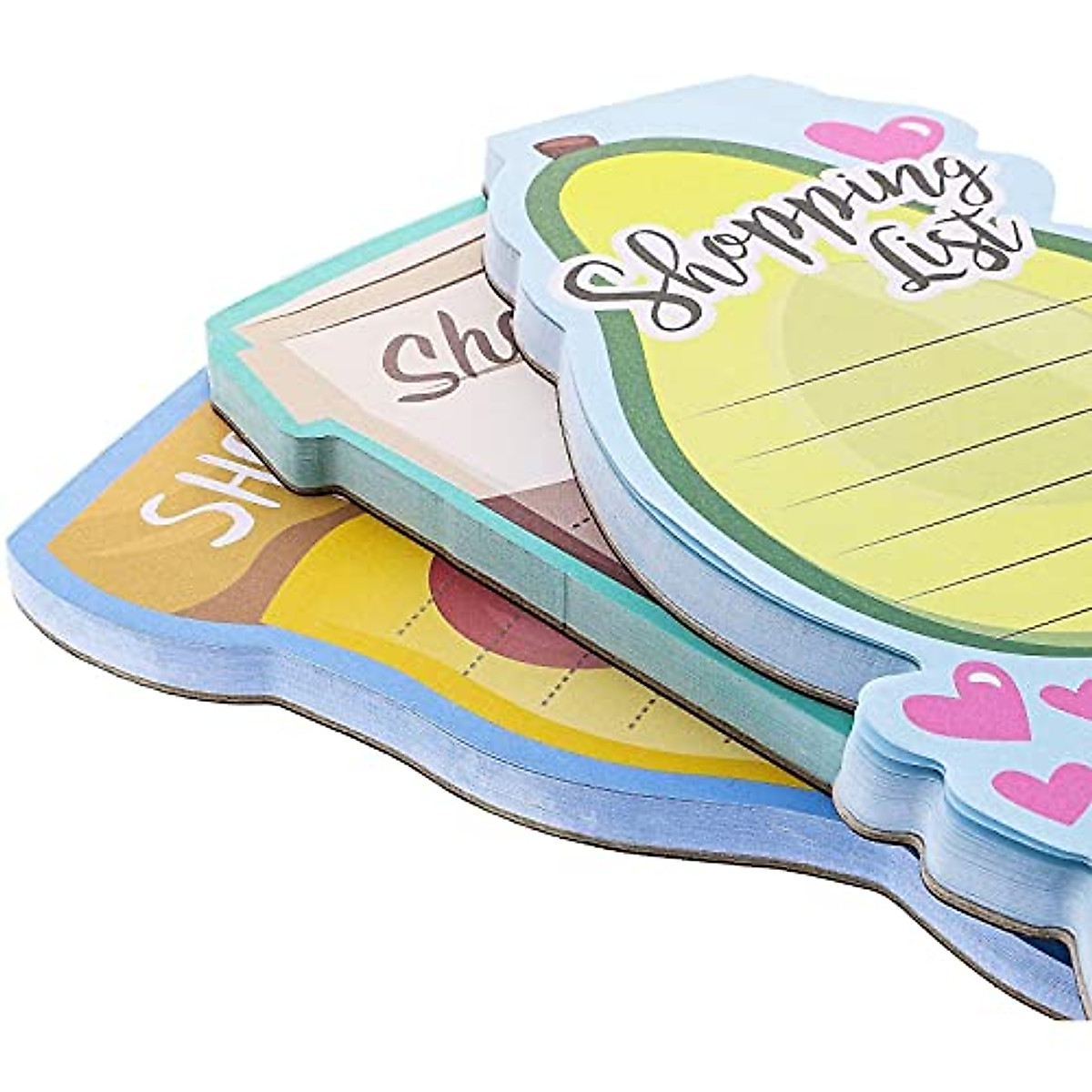 6-Pack Magnetic Shopping List Refrigerator Notepad, Foodie Designs, 60 Sheets Each, 3.5 x 9 Inches