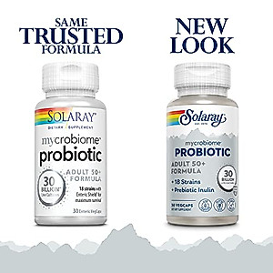 SOLARAY Mycrobiome Probiotic Adult 50+ Formula | Healthy Digestion, Metabolism, Energy, Colon & Urinary Tract Support | 30 Billion CFU | 30 VegCaps