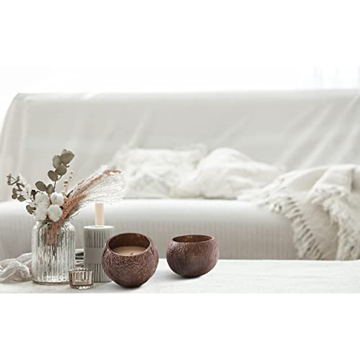 Cocowhoa Coconut Shell Candle, Scented Soy Essential Oil Infused Candle, Natural Wood Wick, Made with Reclaimed Coconut Shells, Eco-Friendly, Toasted Coconut Scent