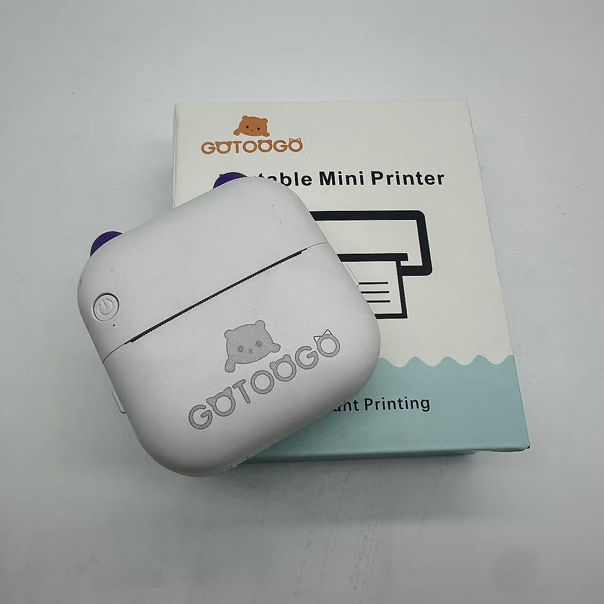 GOTOOGO Mini Sticker Printer,Bluetooth Portable Thermal Inkless Sticker Maker, Free Cut Small Pocket Printer for Pictures,Photos, Journals, DIY Creation, Study Notes, Compatible with iOS&Android